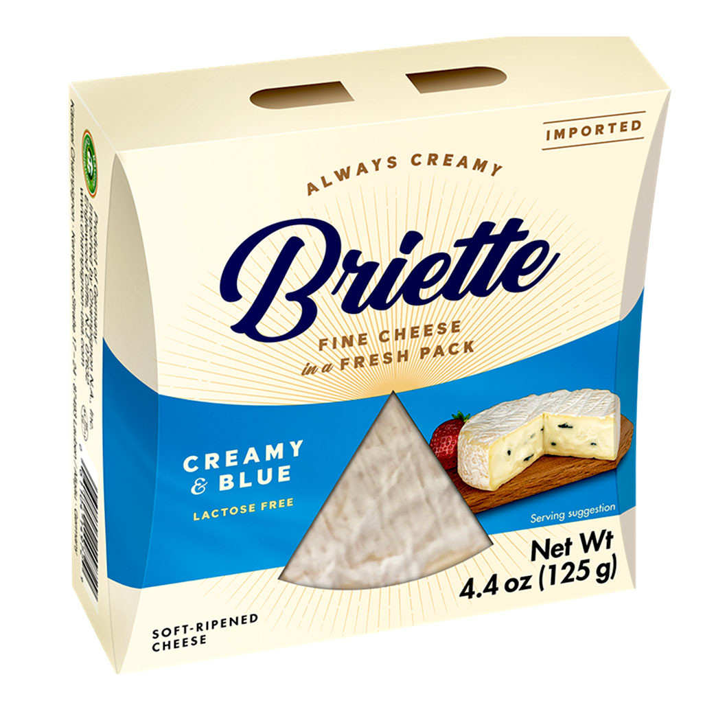 Briette "Creamy and Blue" Double Cream Bavarian Blue Cheese Brie, 4.4 ...