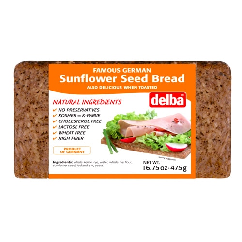 Delba Sunflower Seed Whole Grain Bread 16.5 oz - Germanfoods.org