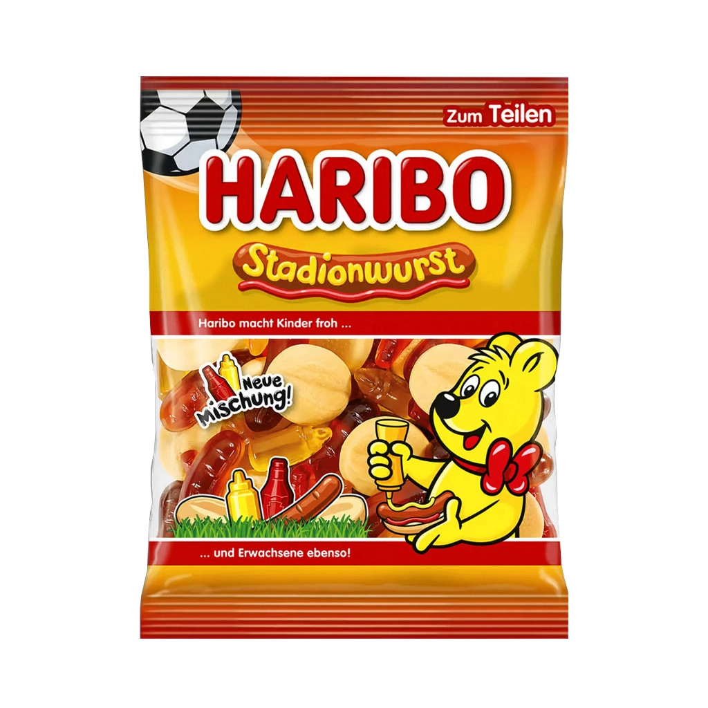 Haribo Stadionwurst Gummies- made in Germany, 175g - Germanfoods.org